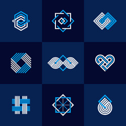 Abstract geometric linear symbols set graphic Vector Image