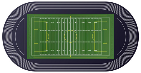 American football field perspective view Vector Image