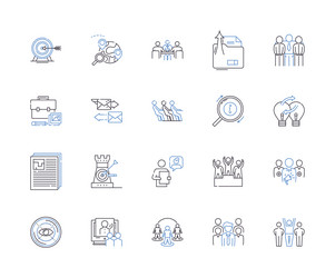 Chief executive officer outline icons collection Vector Image