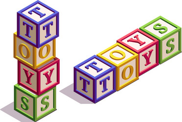 Happy school children with alphabet blocks Vector Image