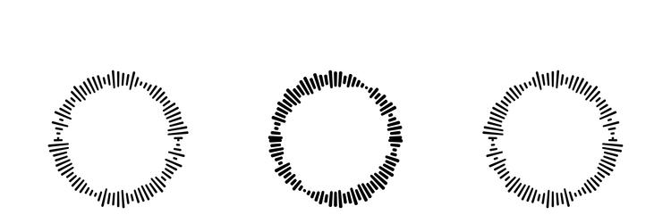Circle audio waves circular music sound equalizer Vector Image