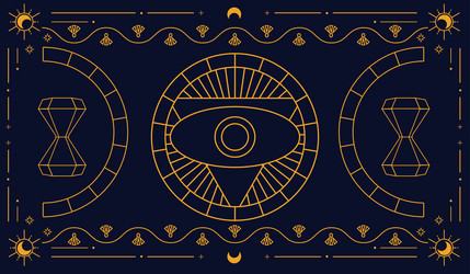 Hand drawn tarot art background premium Royalty Free Vector