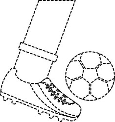 Leg kicking a soccer ball Royalty Free Vector Image