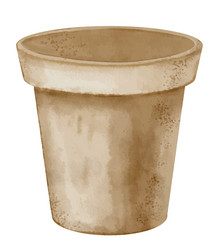Empty clay flower pot hand drawn Royalty Free Vector Image