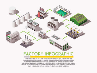 Isometric factory building icon industrial element