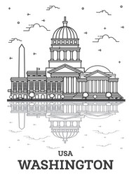 Outline washington dc city skyline with historic Vector Image