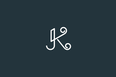 Simple letter jk monogram logo design template Vector Image