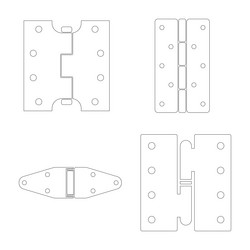 A set of door hinge icons Royalty Free Vector Image