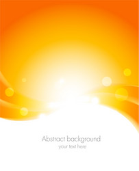 Abstract orange background with sun light rays Vector Image