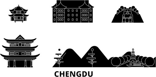 China chengdu wenshu temple travel landmark Vector Image