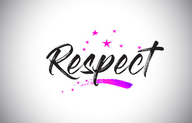 Respect word text with handwritten rainbow Vector Image