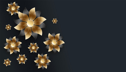 Golden flower flourish background design Vector Image