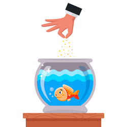 Aquarium with fish on the table Royalty Free Vector Image