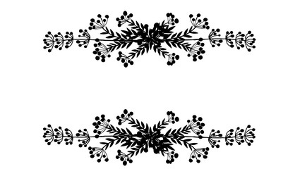 Black silhouette frame top and bottom hand drawn Vector Image