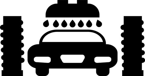 Car wash automatic icon set white color flat Vector Image