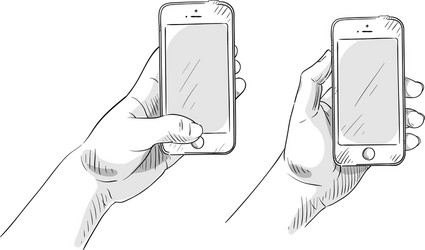Drawing Hand Holding Phone Vector Images (over 1,600)