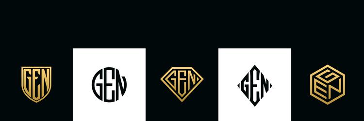 Initial letters cps logo designs bundle Royalty Free Vector