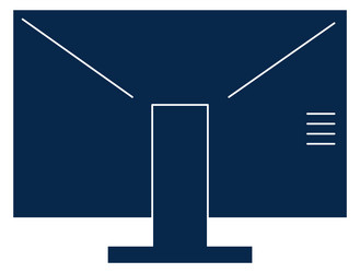 Computer monitor rear view pc back icon Royalty Free Vector