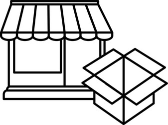 Store facade building with carton box Royalty Free Vector