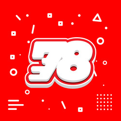Number 78 3d speed modern icon Royalty Free Vector Image