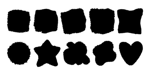 Abstract frames with textured grunge jagged edges Vector Image