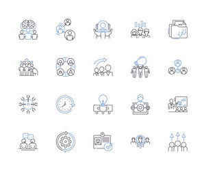 Ceo conference outline icons collection Royalty Free Vector