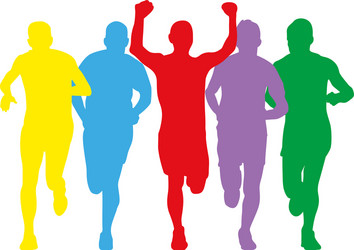 Silhouettes of runners Royalty Free Vector Image