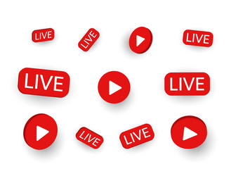 Live stickers set on white background social Vector Image