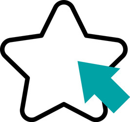 Star and arrow cursor icon block style Royalty Free Vector