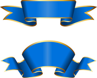 Royal Blue Ribbon Set with Gold Accents Royalty Free Vector