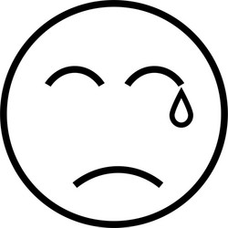 Sad cry emotion icon Royalty Free Vector Image