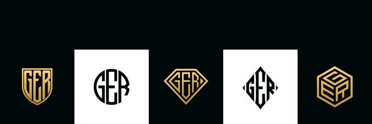 Initial letters iov logo designs bundle Royalty Free Vector