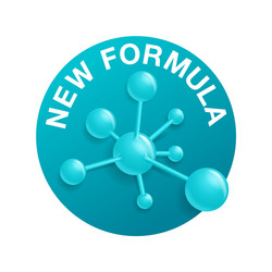 New formula hexagonal sticker with molecular cell Vector Image