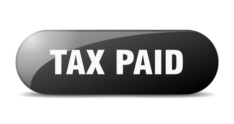 Paid button square 3d push button Royalty Free Vector Image