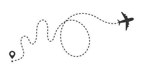 Airplane dotted path tracking Royalty Free Vector Image