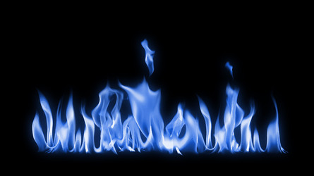 Blue flame border sticker realistic fire image set