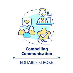 Compelling communication turquoise concept icon Vector Image