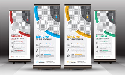 Minimalist corporate roll up banner standee Vector Image