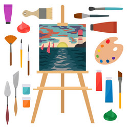 Profession and occupation set painter artist Vector Image