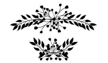 Black silhouette frame top and bottom hand drawn Vector Image