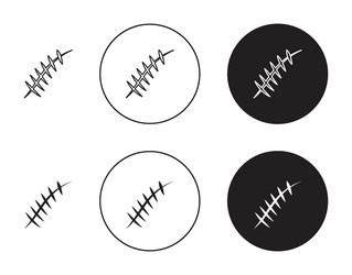 Scar icon set suture stitch keloid wound healing Vector Image