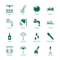 Wet icons Royalty Free Vector Image - VectorStock