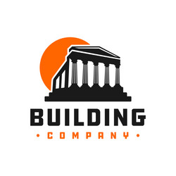 Temple building silhouette set icon Royalty Free Vector