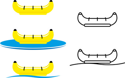 Cute happy yellow banana character set Royalty Free Vector