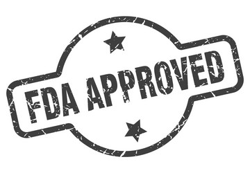 Fda approved stamp label round Royalty Free Vector Image
