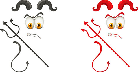 Evil face with devil element Royalty Free Vector Image