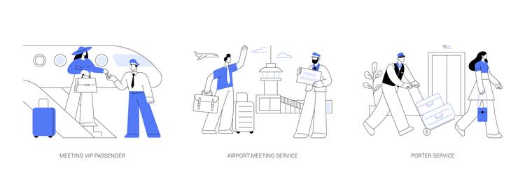 First class travel isolated concept Royalty Free Vector