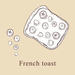 French toast in cartoon style Royalty Free Vector Image