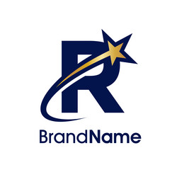 Elegant initial r star logo Royalty Free Vector Image