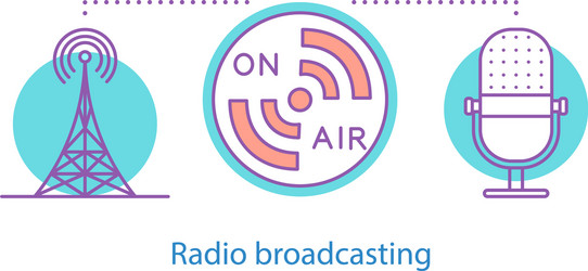 Radio broadcasting concept icon Royalty Free Vector Image